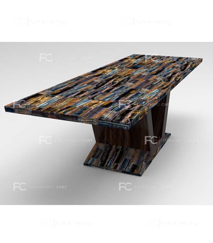 Tiger Eye Blue Center Table - Bene - Furnishingcart
