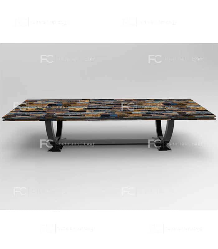 Tiger Eye Blue Center Table - Premo - Furnishingcart
