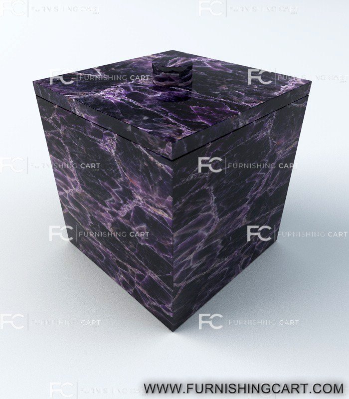 Amethyst Gemstone Box With Lid - Furnishingcart