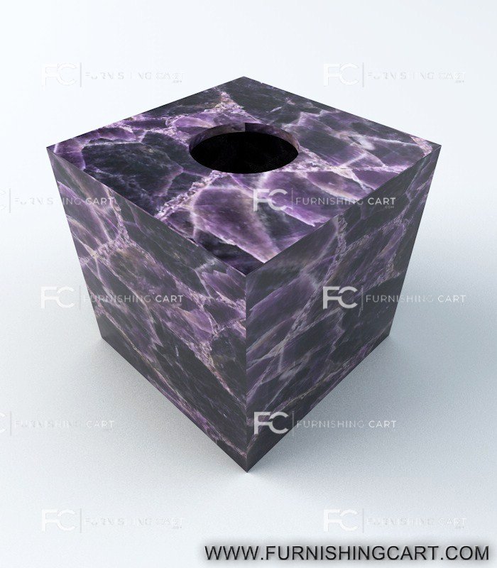 Amethyst Gemstone Tissue Box - Furnishingcart