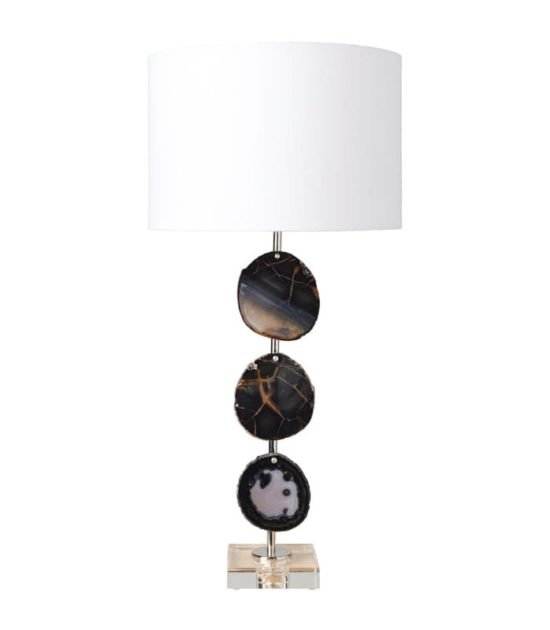 Black Agate Geode Slice 3 Tier Lamp Shade TL-107 - Furnishingcart